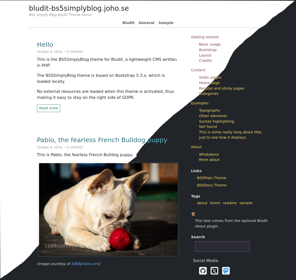 BS5 Simply Blog Bludit theme released
